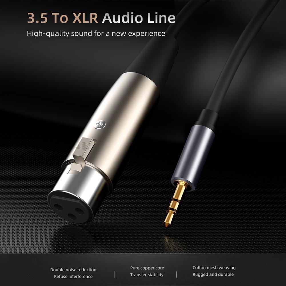 3.5mm Jack XLR 1.5m Male to Female Audio Extension Cable Headphone ...