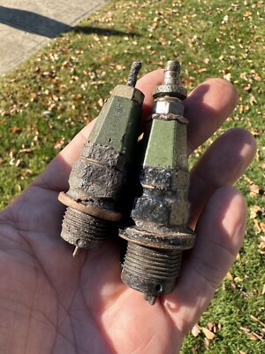 Antique SPLITDORF Green Jacket SPARK PLUG Motorcycle Old Auto Hit-Miss ...
