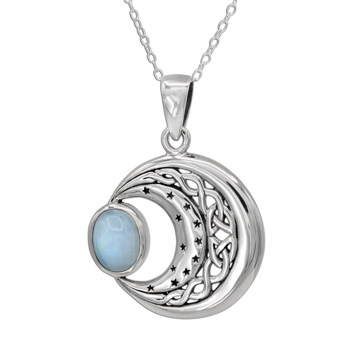 Celtic Moon Symbol Celtic Pentagram Pagan Moon Symbol Brass Pendant