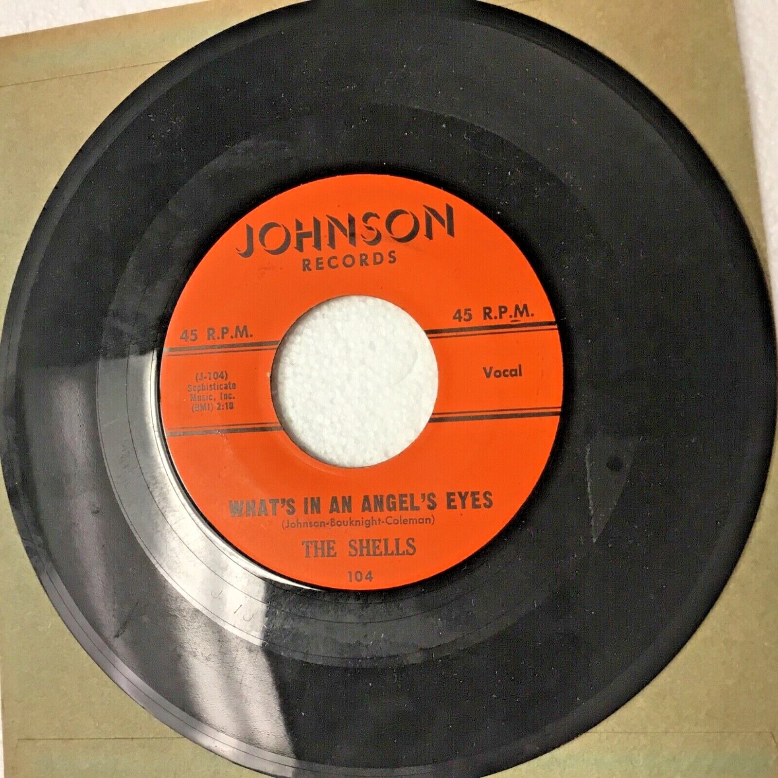 THE SHELLS “BABY OH baby / WHAT’S IN AN ANGEL’s EYES” on JOHNSON ...