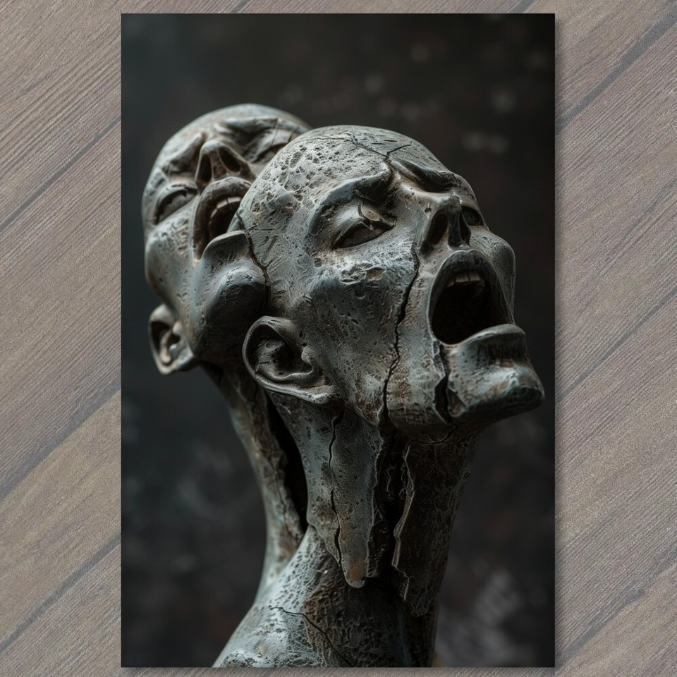 5x7" Screaming Faces Frozen Masks Halloween Weird Strange Unusual ...