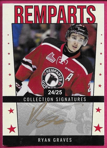2022 Quebec Remparts 25th Anniversary RYAN GRAVES #A-RG Autograph 24/25 ...