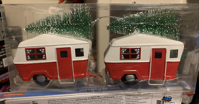 Hobby Lobby Retro Red RV Camper Christmas Ornaments With Tree 2 Pack ...