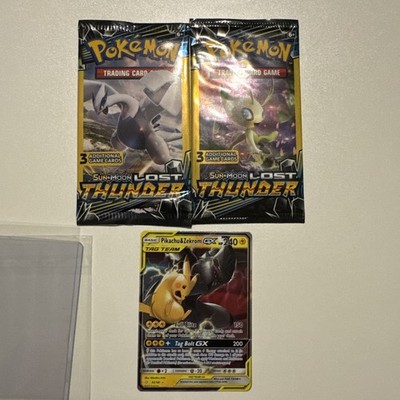 Pokemon TCG Lost Thunder 3-Card Booster Packs (2) Sealed + Pikachu ...