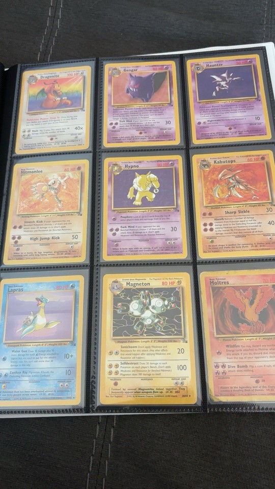 100% Complete Fossil Set 62/62 Original 1999 Pokemon Cards, Various ...