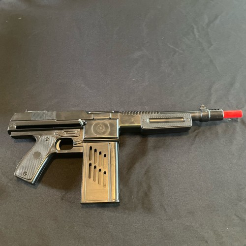 Vintage Kusan Rat a Tat TOY Army Machine tommy Gun rifle WORKS Not Marx ...