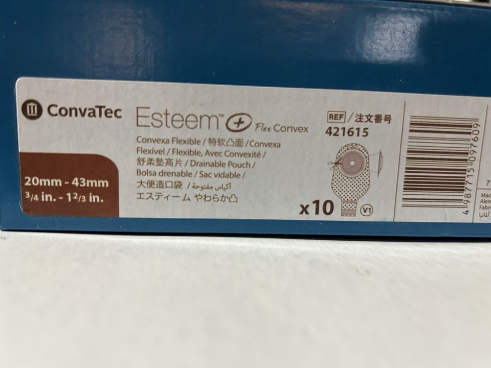 10 Pc ConvaTec 421615 Esteem Flex Convex Drainable Pouch 20-43mm 3/4”-1 2/3” | eBay