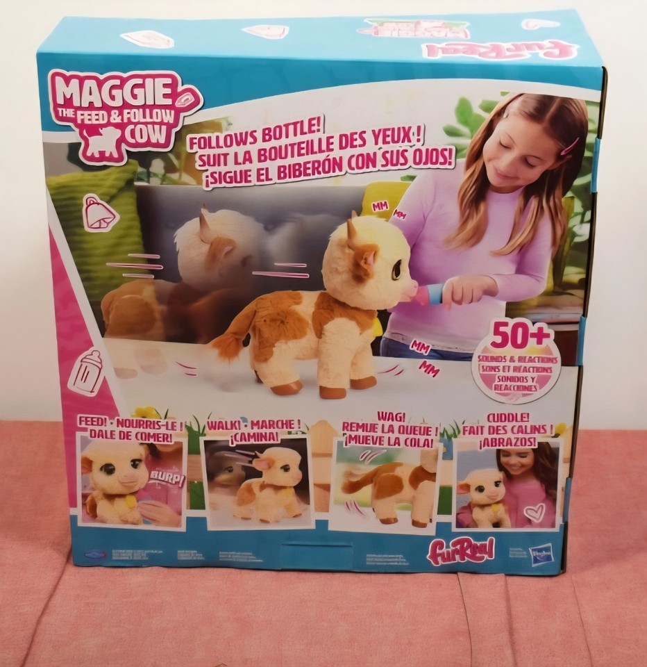 FurReal Friends Maggie the Feed & Follow Cow Interactive Plush 50 ...