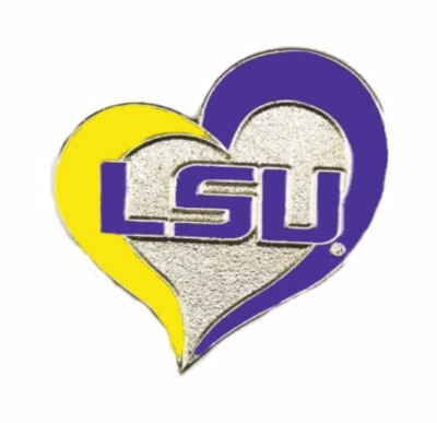 LSU Tigers Pins Louisiana State University Pins Love Heart College NCAA ...