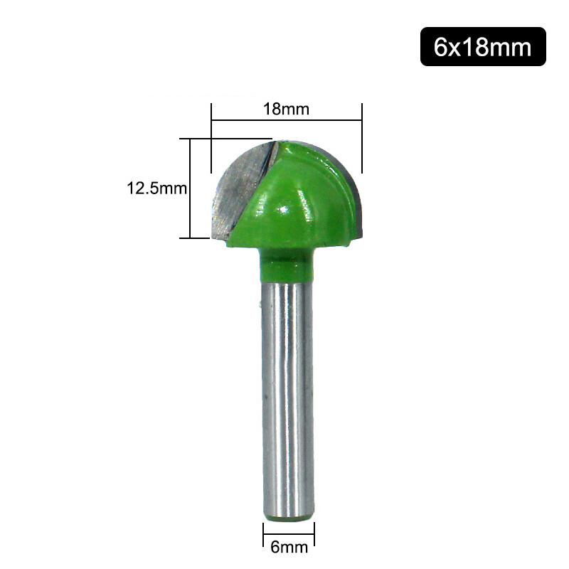 6mm Shank Core Box Router Bit Round Nose Cove Box Woodworking Cutter ...