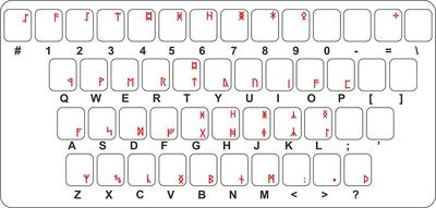 Decal Sticker Keyboard Alphabet Computer Rune Anglo Saxon Elder Futhark ...