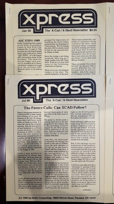 Amiga Xpress X-Cad/X-Shell Newsletter, 4 total, Jan, July, Aug ...