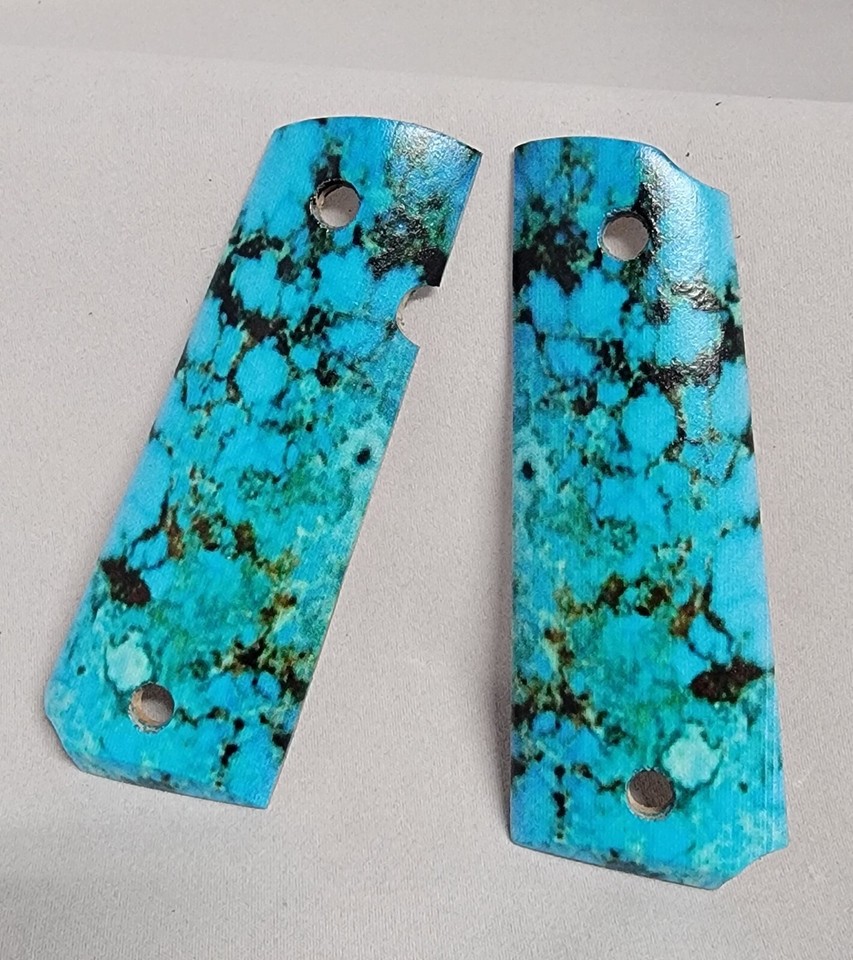 1911 full size faux turquoise HD/UV image printed on wood grips | eBay