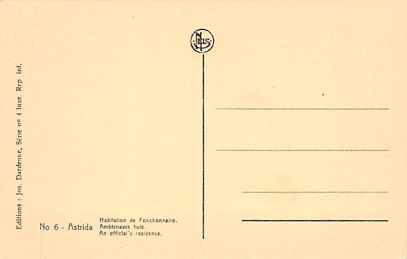 Rwanda - BUTARE Astrida - An official's residence - Publ. Jos. Dardenne ...