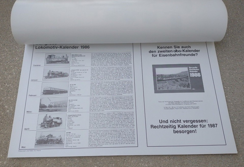 German Locomotive Train Railroad Calendar - Lokomotiv & Eisenbahn ...