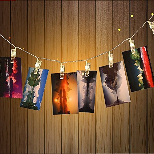 LED Photo Hanging Clips String Lights- 20 Photo Clips, TINGQIAO 3.0 ...