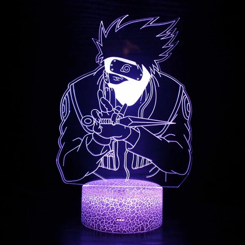 3D Lamp Illusion- Acrylic Led Light Anime Naruto Kakashi 3D Lamp- Black ...