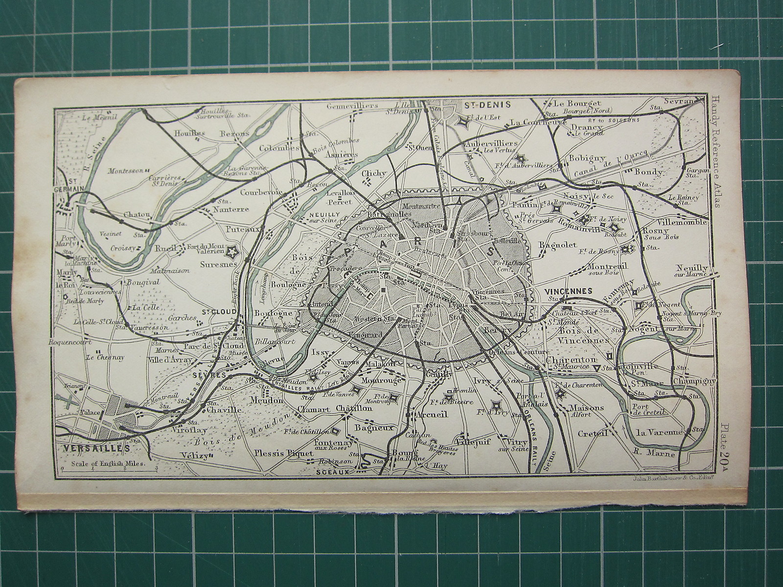 1904 Petite Carte ~ France ~ Plan De La Ville De Paris Environs ...