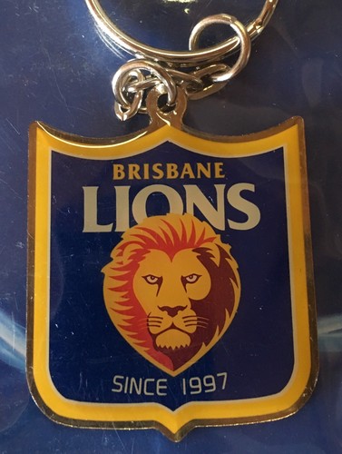 AFL Brisbane Lions Metal KEYRING KEY Ring CHAIN OFFICIAL LOGO Key Rings ...