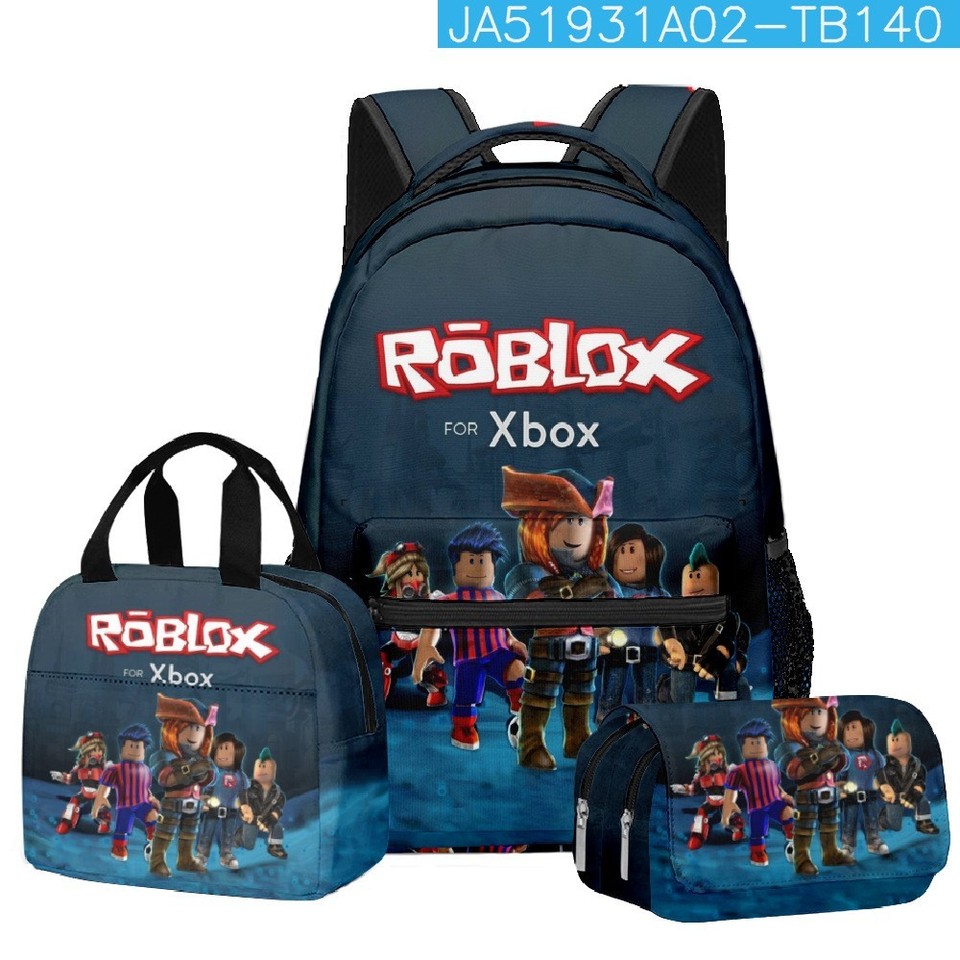 Cartoon⭐Roblox⭐3D Backpack Lunch Bag Pencil Case Kid School Bag Travel ...