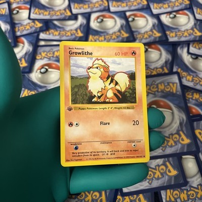 Pokémon TCG Base Set Arcanine & Growlithe shadowless 1st edition 1999 ...