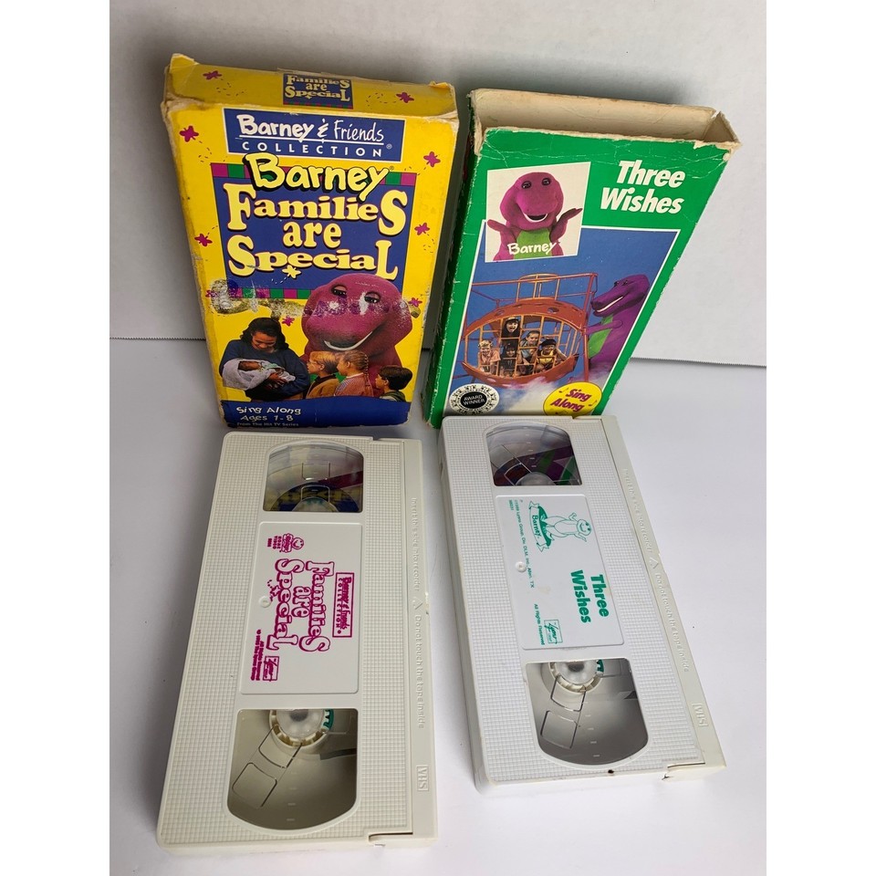 Barney & Friends VHS Lot Families R Special & Three Wishes Sing Along ...