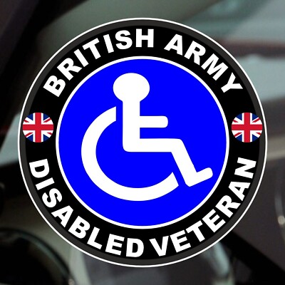 1 x Sign British Army Disabled Veteran Disabilities Scooter Window ...