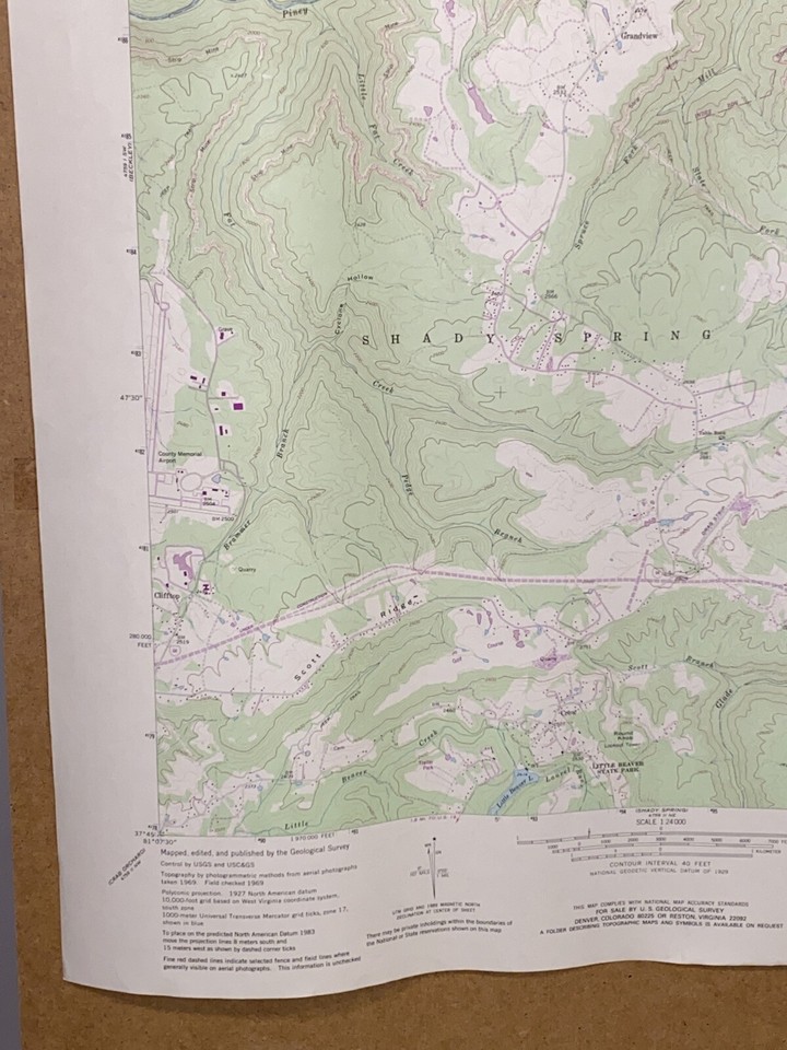 Prince West Virginia Fayette County Old Map Topographical Survey Shady ...