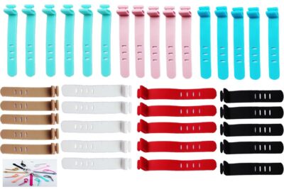 35pcs Data Cable Ties - Silicone 3 & 4 Hole Round Head Large Round ...