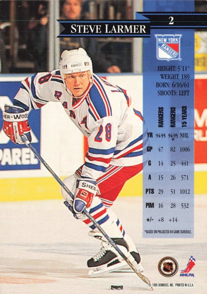 Steve Larmer 1995 Donruss #2 New York Rangers | eBay
