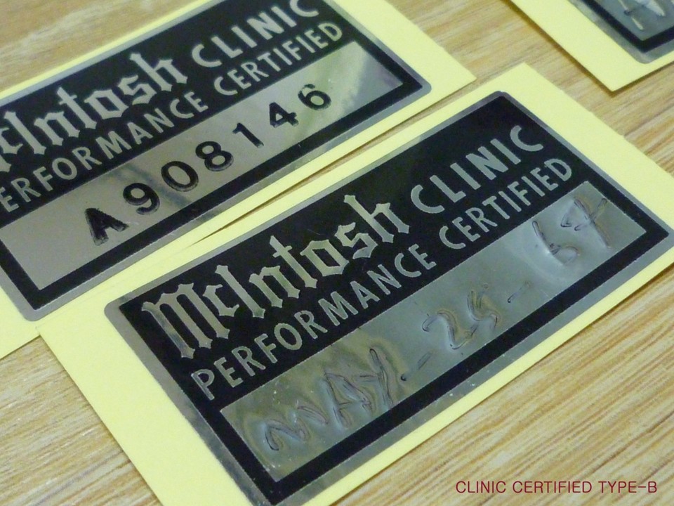For McINTOSH MC30 CLINIC CERTIFIED and SIDE SERIAL NUMBER DECALS LABELS ...