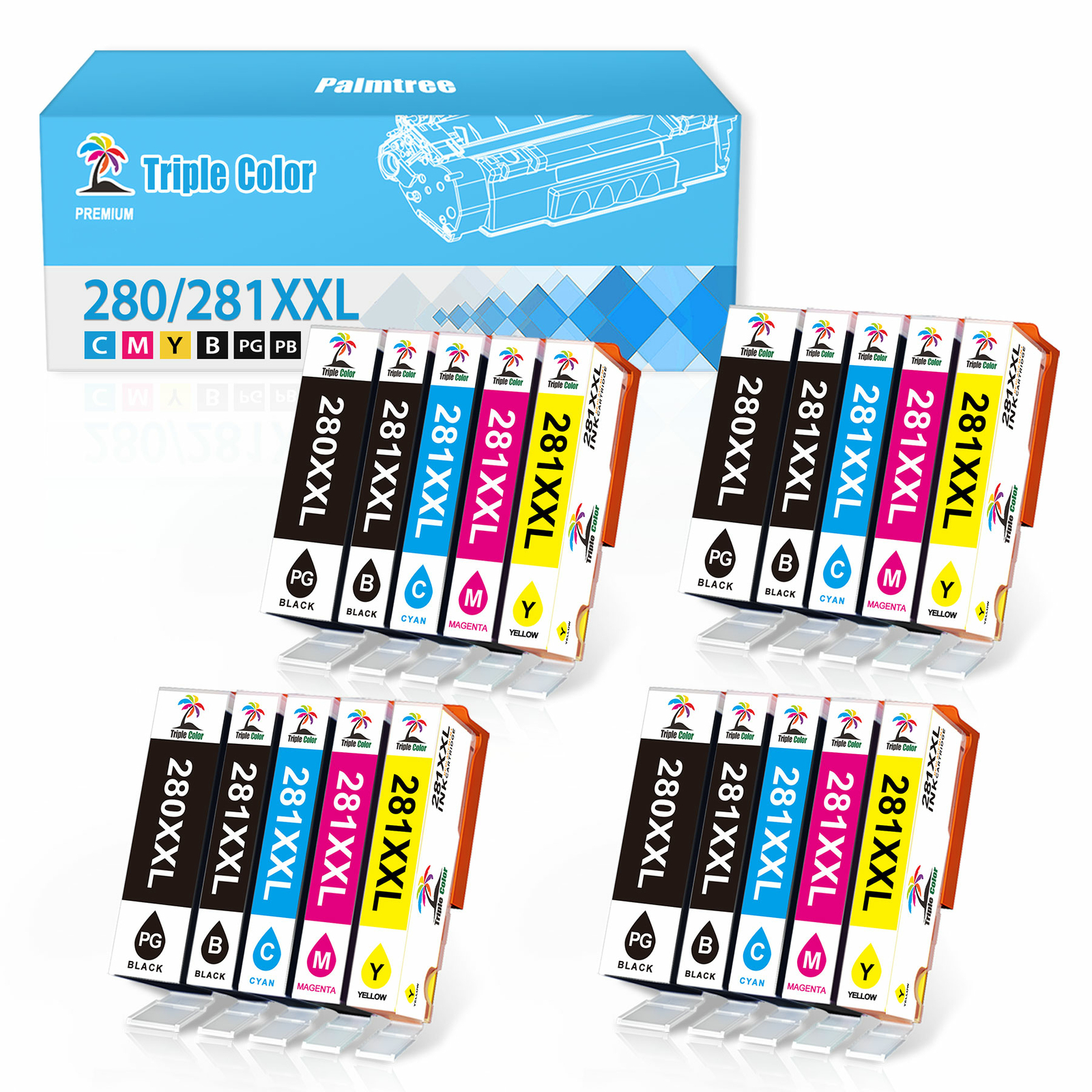 PGI-280 CLI-281 XXL Ink Lot for Canon PIXMA TR7500 TR8500 TR8520 TS9100 ...