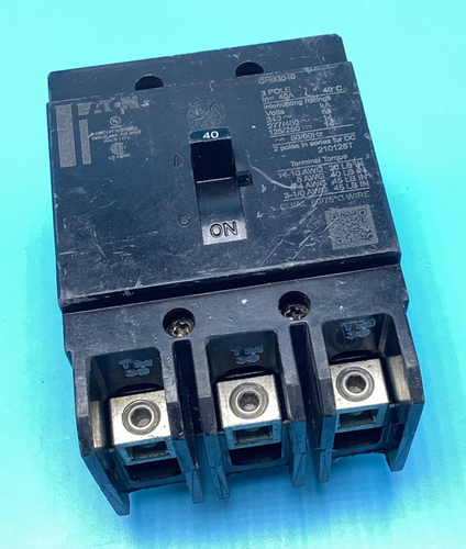 NEW Circuit Breaker Eaton GHB3040 40 Amp 3 Pole 277/480 Bolt On | eBay