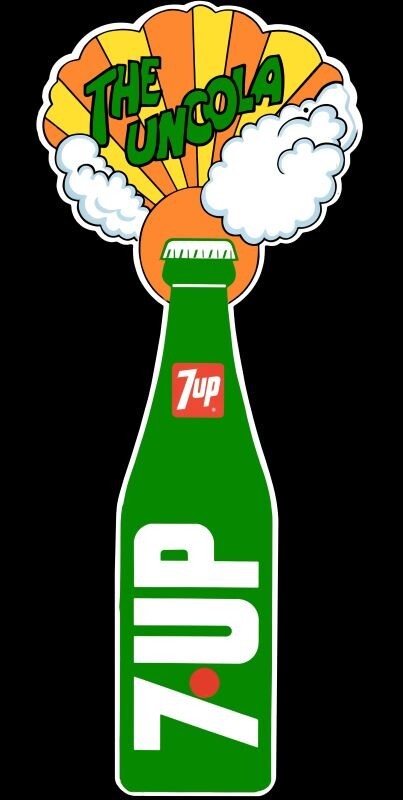 7-Up - The Uncola 1970s Style NEW Sign: 48" Tall Diecut USA STEEL XXL ...