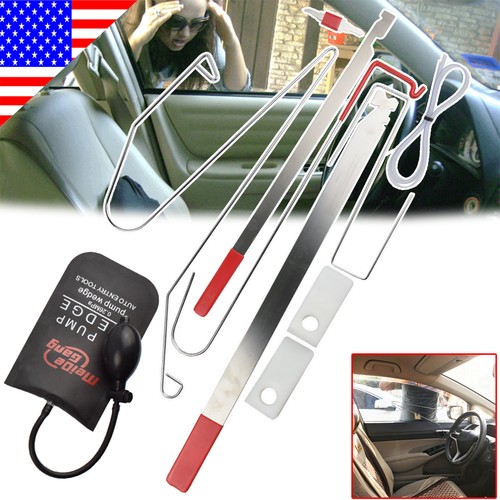 9Pcs Car Door Lost Lock Out Emergency Unlock Opening Tool Kit Universal ...