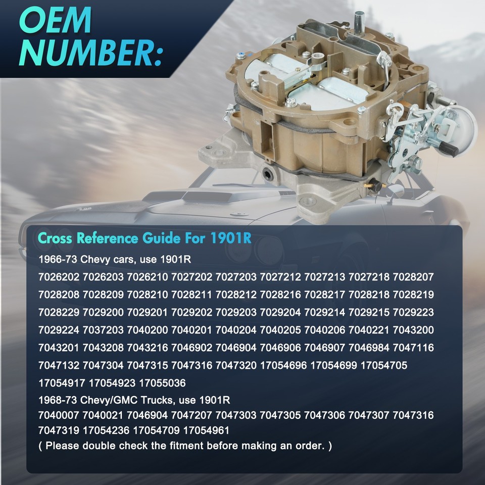 Quadrajet 4 Barrel Carburetor for Chevy 350 454 327 427 V8 Engines Gmc ...