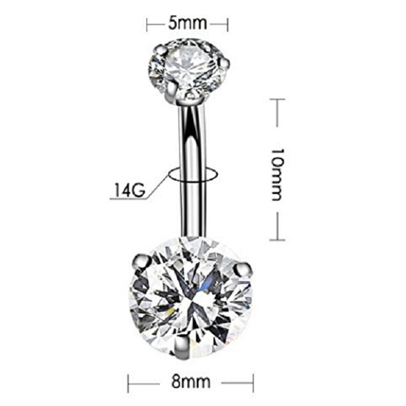 7x/Set Stainless Steel Crystal Belly Button Rings Navel Body Jewelry Piercing*tz | eBay
