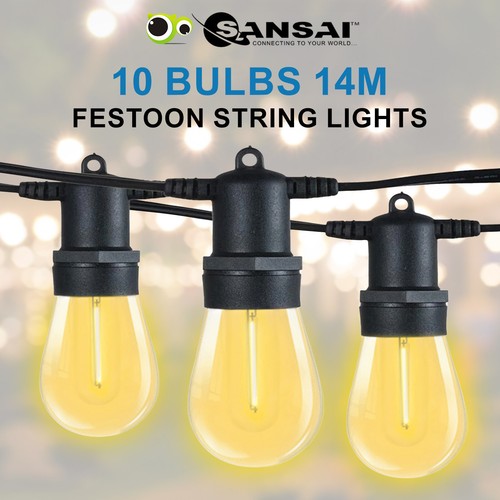 Festoon String Lights Christmas Party Fairy LED Waterproof Outdoor 10 ...