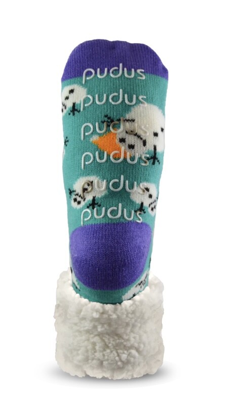 Pudus Classic Slipper Socks Faux Fur Snowy Snowman Mens Womens One Size ...