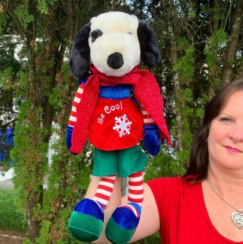 Dan Dee White Puppy Dog Winter Holiday BE COOL 19" Plush Stuffed Animal ...