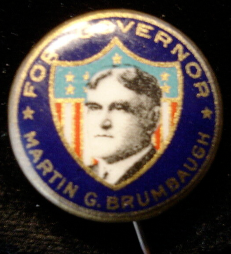 Martin G Brumbaugh PA Governor Campaign political button pin ? Sean ...
