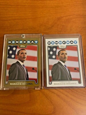 2008 Topps Campaign Card Barack Obama Base + Gold Parallel #CO8-BO ...