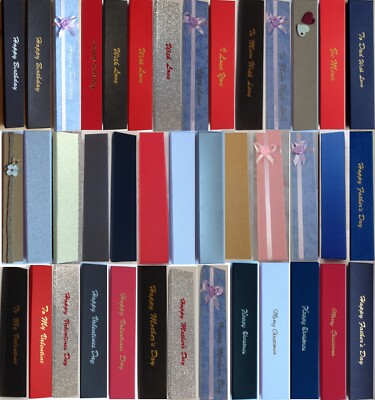 Long gift box for necklace, bracelet or pen including custom ...