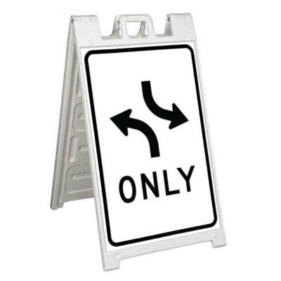 LEFT OR RIGHT TURN ONLY Signicade 24x36 Aframe Sidewalk Sign Banner ...