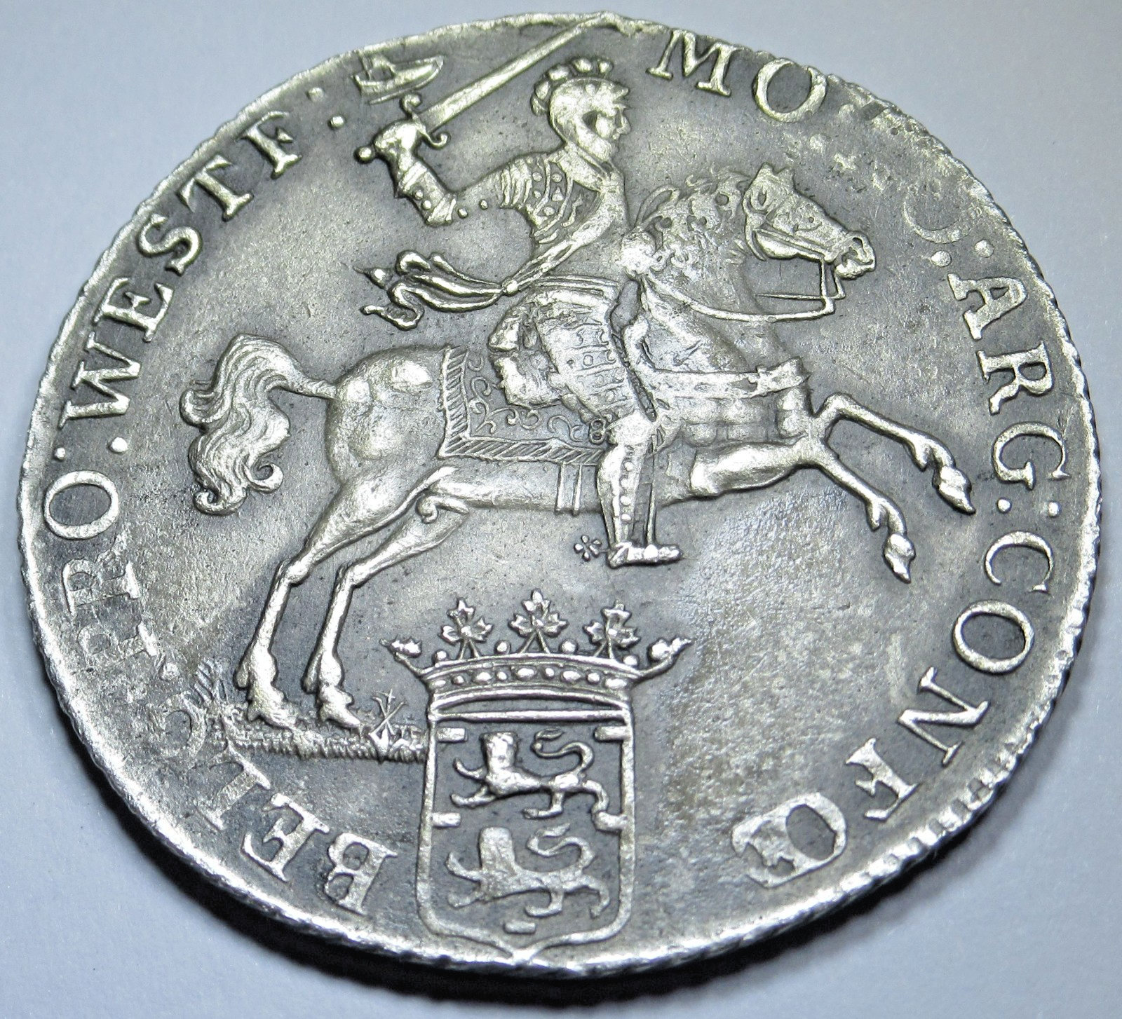 1765 XF Netherlands West Friesland 1/2 Ducaton Silver Rider Genuine ...
