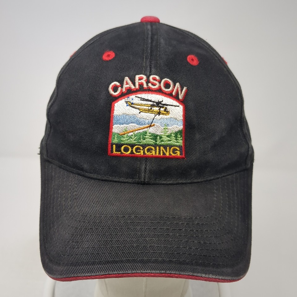 Carson Logging Strapback Baseball Cap Black One Size Adjustable 6 Panel ...