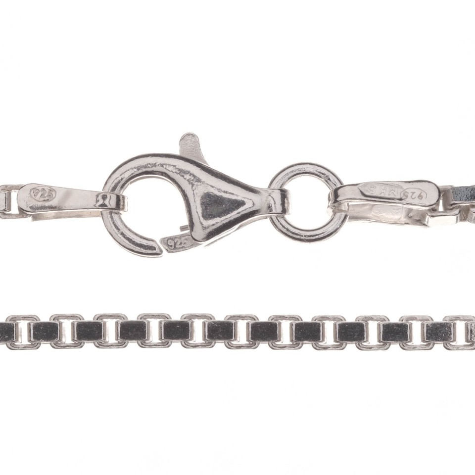 Sterling Silver Necklace Chain Solid Italian 925 Box Cube Link ...