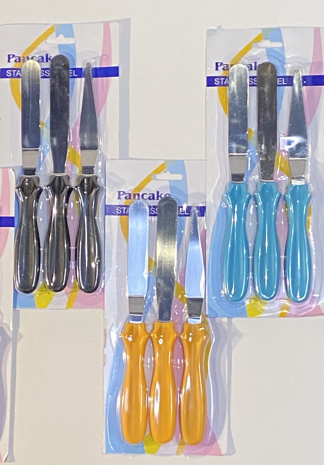 Culinary Cake Decorating Spatulas 3 Piece Set Angled Stainless Steel ...