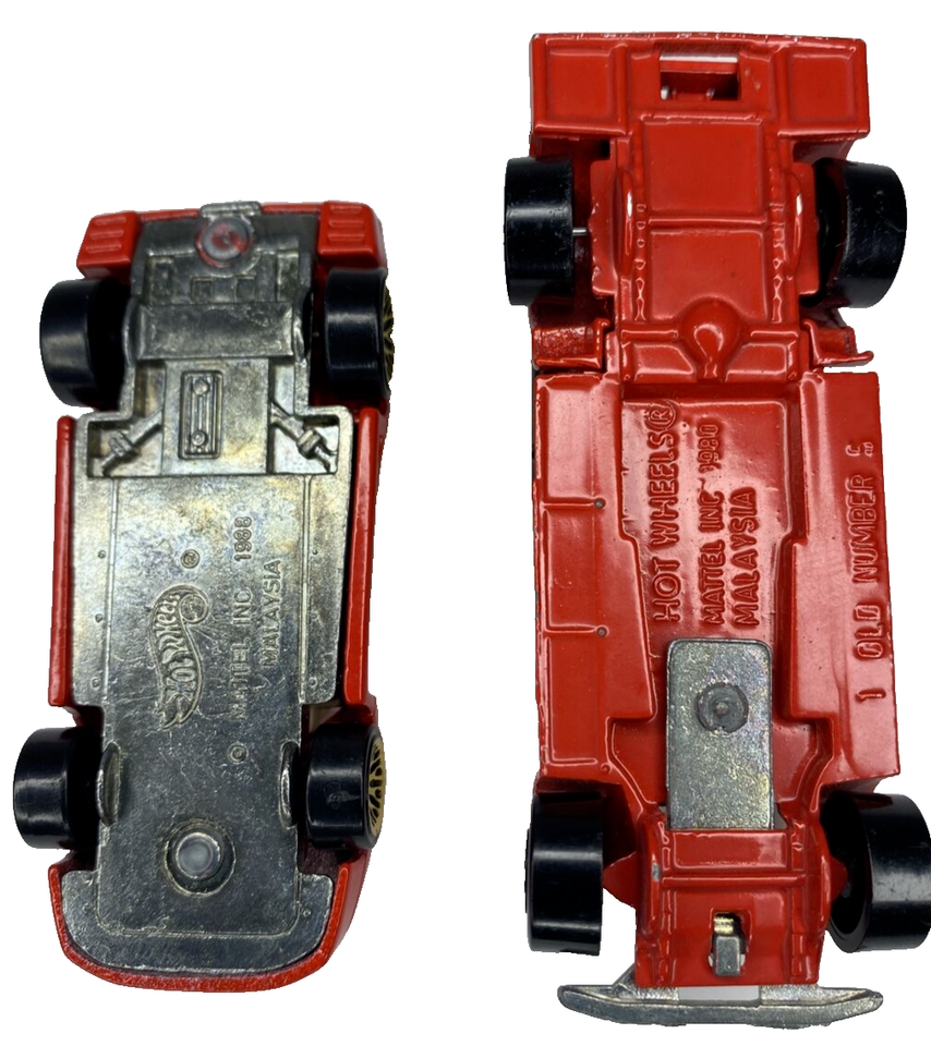 Hot Wheels 1980 Old #5 Red Fire Engine / Hot Wheels 1988 Red Ferrari 40 ...