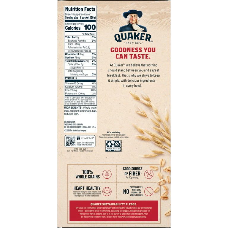 Quaker Instant Oatmeal Original Value Pack 24 Packets Brookshire's